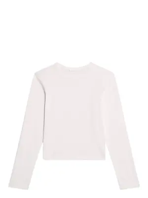 Helmut Lang Helmut Lang Slim Fit Long-Sleeve Logo Tee White