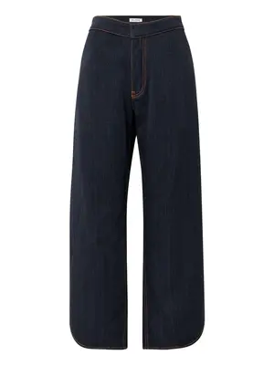 Alaïa Alaïa Layered Wide-Leg Jeans Navy