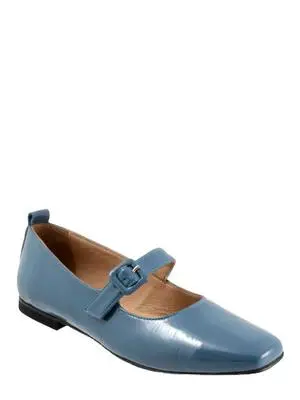 BUENO Eliana Mary Jane Flat - Denim Patent