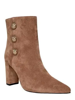 L'Agence Theodora Ii Pointed Toe Bootie - Sand Suede