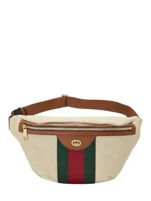 Gucci Woven Vintage Web Belt Bag - Beige
