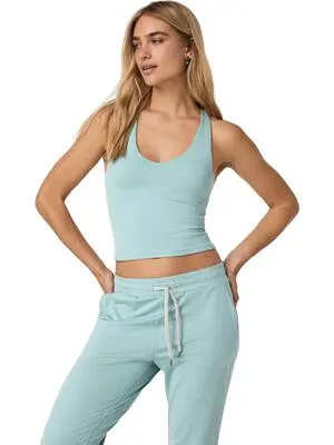 Vuori Vuori Halo Performance Crop Top 2.0 Sea Spray Heather