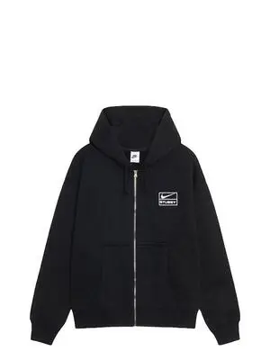 StüSsy X Born X Raised Logo Zip Hoodie - Black | Editorialist