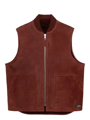 StÜssy Reversible Shearling Vest - Red