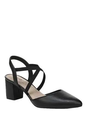LIFESTRIDE LifeStride April Slingback Pumps Black Leather