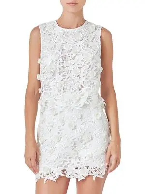 Endless Rose Embellished Sleeveless Top - White