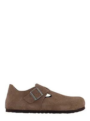 BIRKENSTOCK London Raised-heel Suede Shoes - Taupe