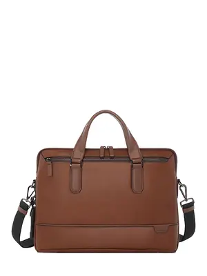 Tumi Harrison Sycamore Leather Briefcase - Cognac