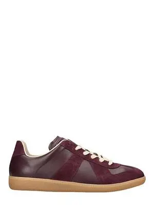 MAISON MARGIELA Replica Leather Low-top Trainers - Wine
