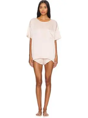 Lunya Washable Silk Tee Short Set Delicate Pink