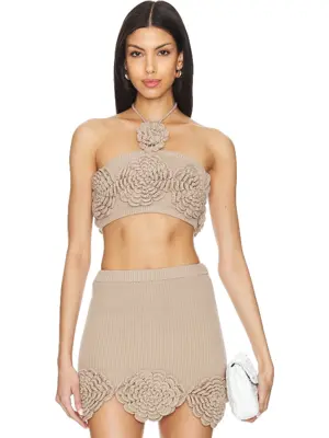 LOVERS AND FRIENDS Ashby Crochet Top - Beige
