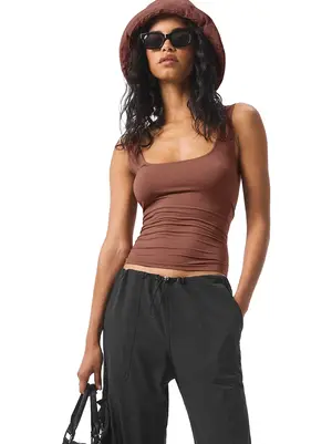 Alo Yoga Sheer Glow Tank Chestnut