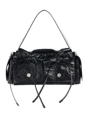 Acne Studios Multipocket Crinkled Leather Baguette - Black
