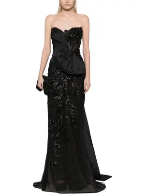 SAIID KOBEISY Sequin-embellished Tulle Gown - Black