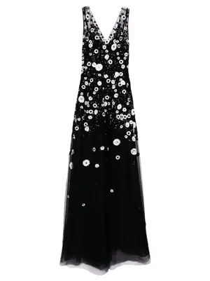 SAIID KOBEISY Bead-embellished Tulle Gown - Black