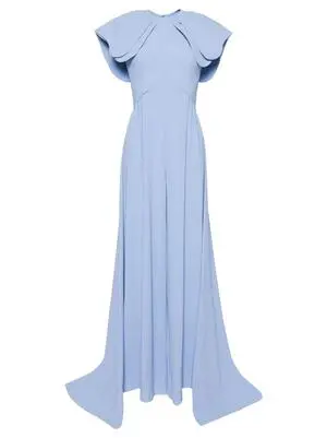 SAIID KOBEISY Crepe Jumpsuit With Overskirt - Blue
