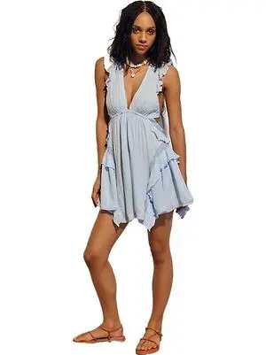 Free People Babydoll Mini Dress Ice Water