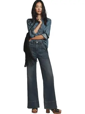 PILCRO Pilcro Rylan Relaxed High-Rise Flare Jeans Eskolaite Wash