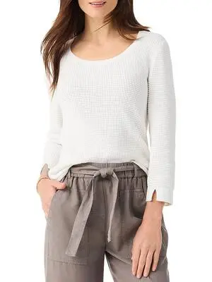 NIC+ZOE Waffle Stitch Sweater Classic Cream