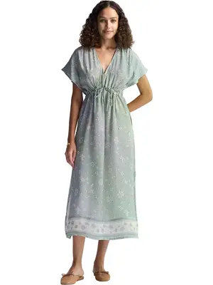 Madewell Reistor Gathered Maxi Dress - Light Green
