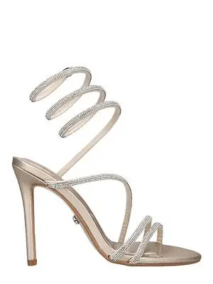 Carvela Spiral 105 Crystal-embellished Heeled Sandals - Gold