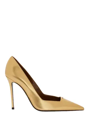 GIUSEPPE ZANOTTI Raquel 105 Laminated Leather Pumps - Gold
