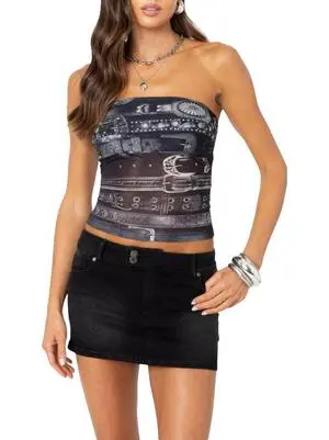 EDIKTED Layered Tube Top - Black-and-white