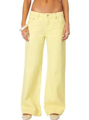 EDIKTED Roman Flare Jeans - Yellow