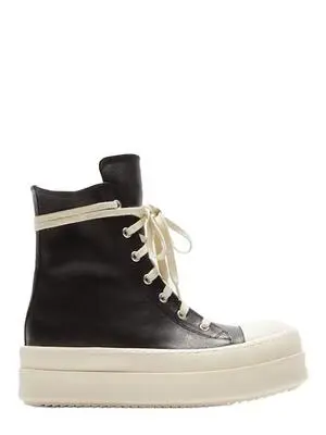 Rick Owens Runway Mega Bumper High Top Sneakers - Black/milk