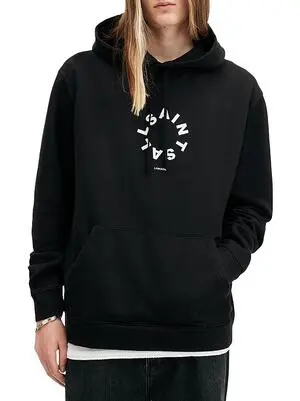ALLSAINTS Tierra Graphic Logo Hoodie Jet Black