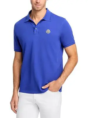 Moncler Short Sleeve Logo Polo Shirt - Blue