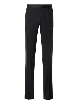 Dolce & Gabbana Wool And Silk-blend Tuxedo Pants - Black