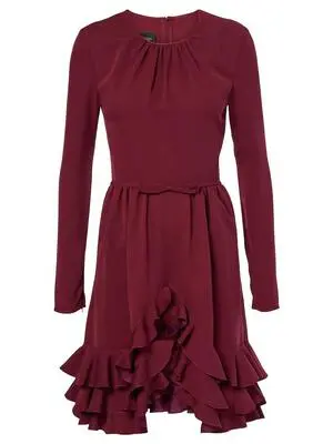 Giambattista Valli Ruffled Silk Crêpe Minidress - Red