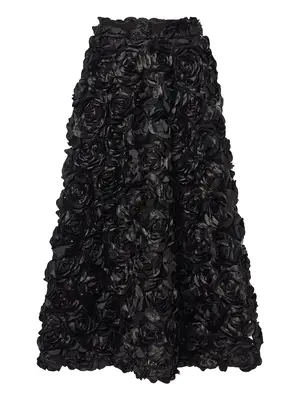 Remain Birger Christensen Sun Floral-appliqué High-rise Maxi Skirt - Black