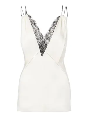 Victoria Beckham Lace-trimmed Camisole - White