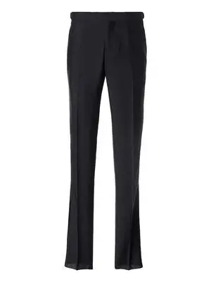 Rubinacci Modluca Wool Tuxedo Pants - Black