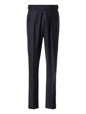 Rubinacci Manny Straight Leg Wool Pants - Blue