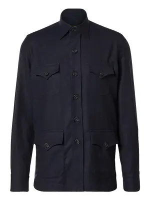 Rubinacci Wool Overshirt - Blue