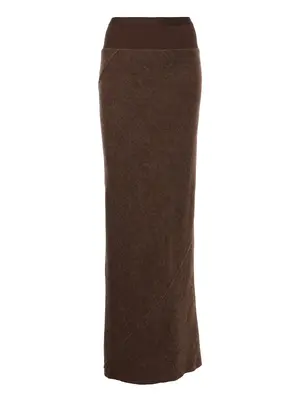 Rick Owens Coda Wool Maxi Skirt - Brown