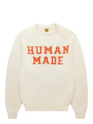 HUMAN MADE Bear Raglan Knit Sweater - White