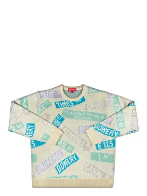 Supreme Street Signs Sweater - Cream