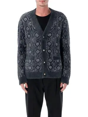 Casablanca Fluffy Monogram Cardigan - Wool Mix