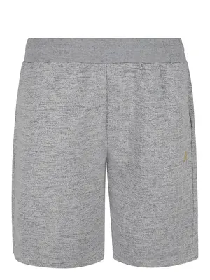 GOLDEN GOOSE Relaxed Cotton Fleece Sweat Shorts Medium Grey Melange/gold