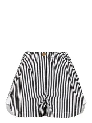 Sportmax Striped Cotton Shorts - Black
