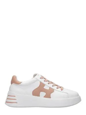 Hogan Nappa Leather Sneakers - Bianco+caramello