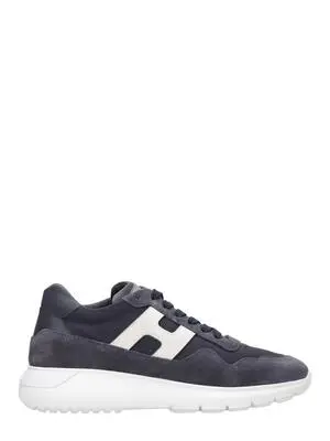 Hogan Suede And Technical Fabric Sneakers - Blu Denim Scuro+blu+bianco