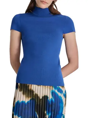Dkny DKNY Short Sleeve Knit Top Lapis Blue