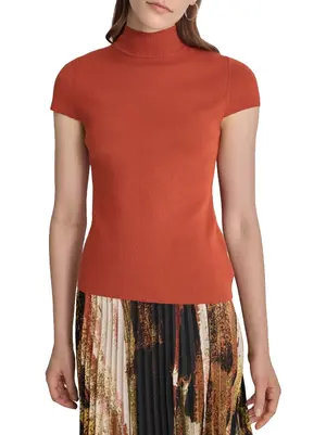Dkny DKNY Short Sleeve Knit Top Russet