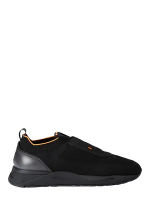 Santoni Low-top Knit Trainers - Black