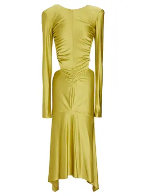 Alexandre Vauthier Open-back Crystal-embellished Stretch-jersey Midi Dress - Lime Green